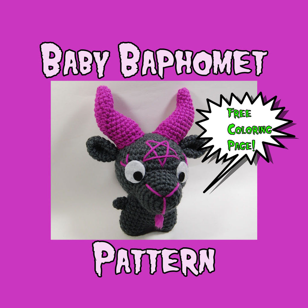 Baby Baphomet Crochet Pattern + Coloring Page – MadebyJody666